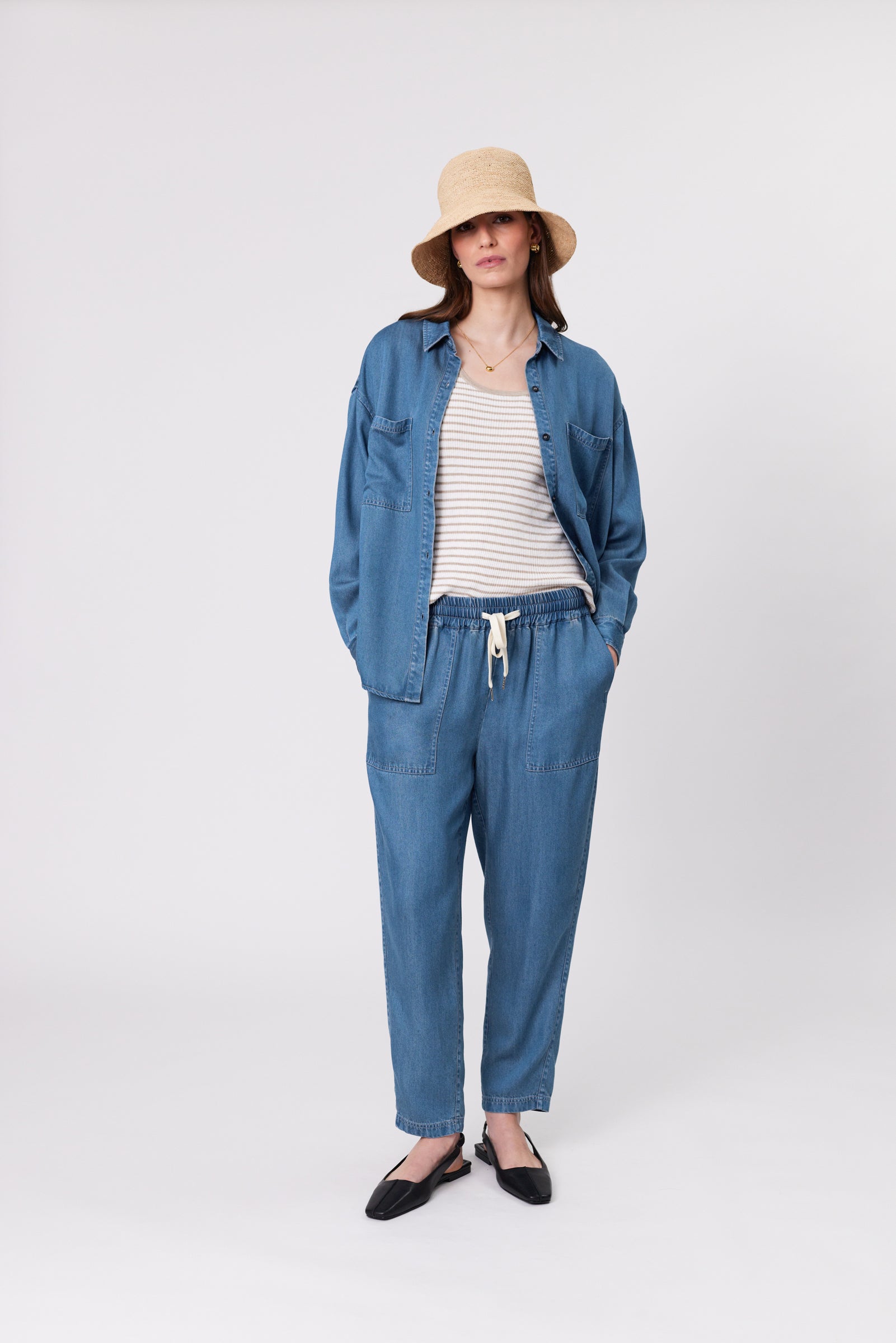 Chambray Pant - Light Wash | marlowstore.com Chambray Pant - Light Wash | marlowstore.com