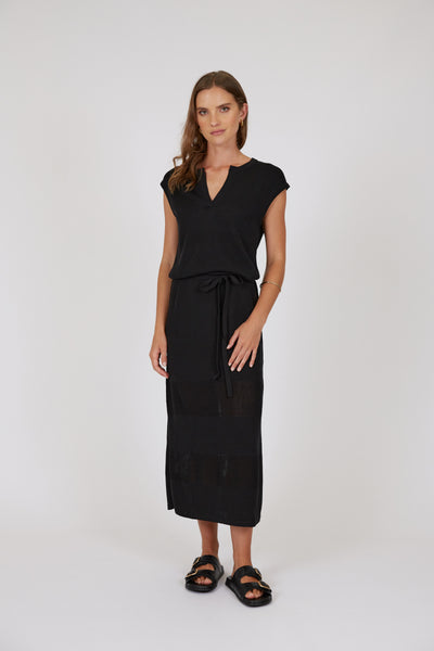 Prima Knit Maxi Dress - Black | marlowstore.com