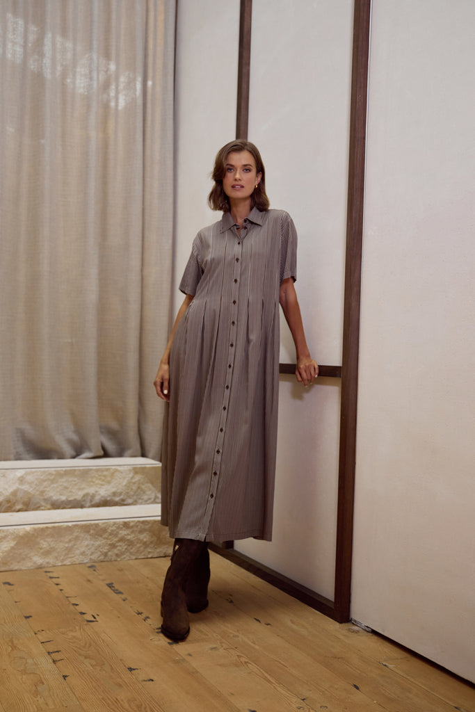 Strand Dress - Java Stripe | marlowstore.com